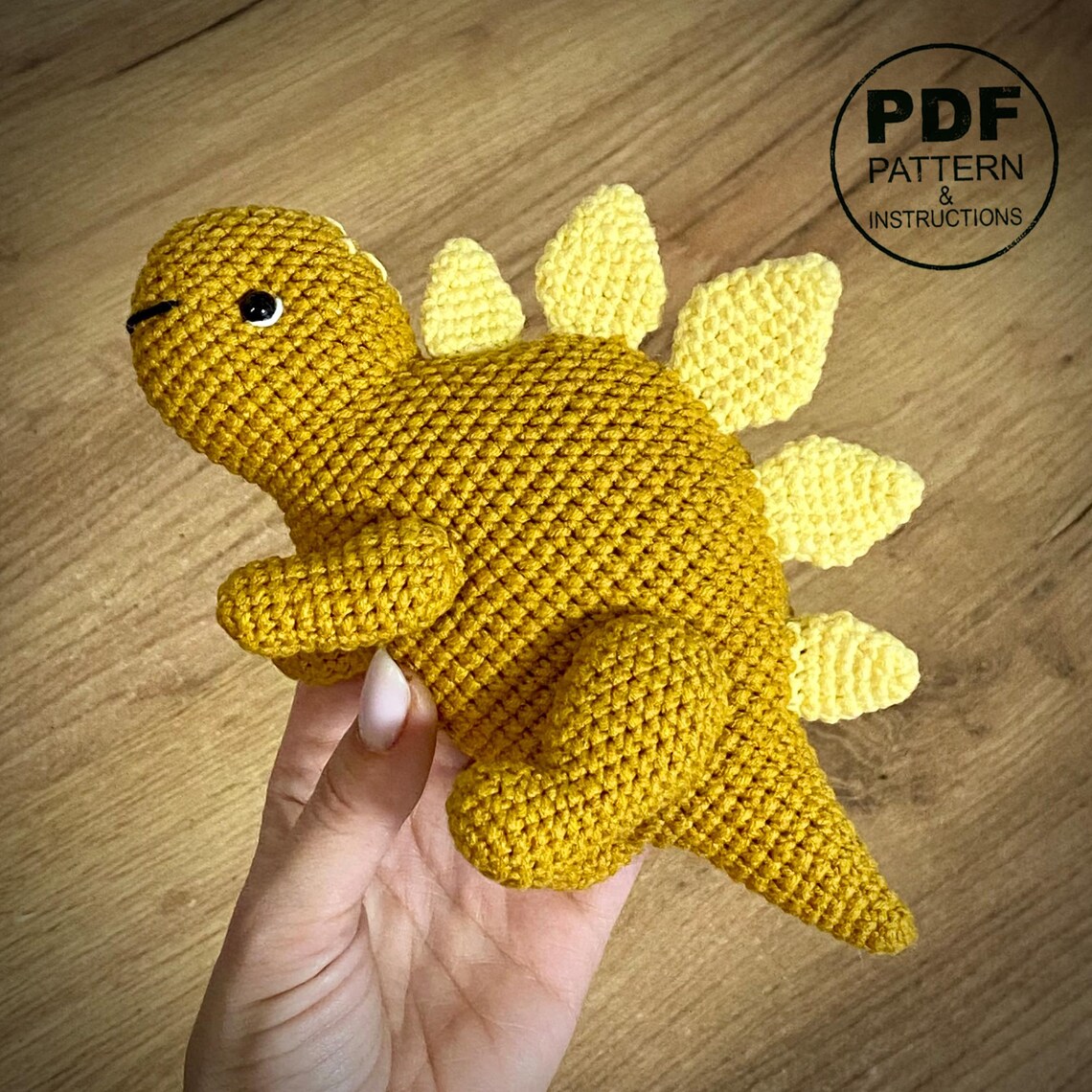 Stegosaurus Dinosaur Crochet Pattern PDF. Knitted Toys. Amigurumi. Easy ...