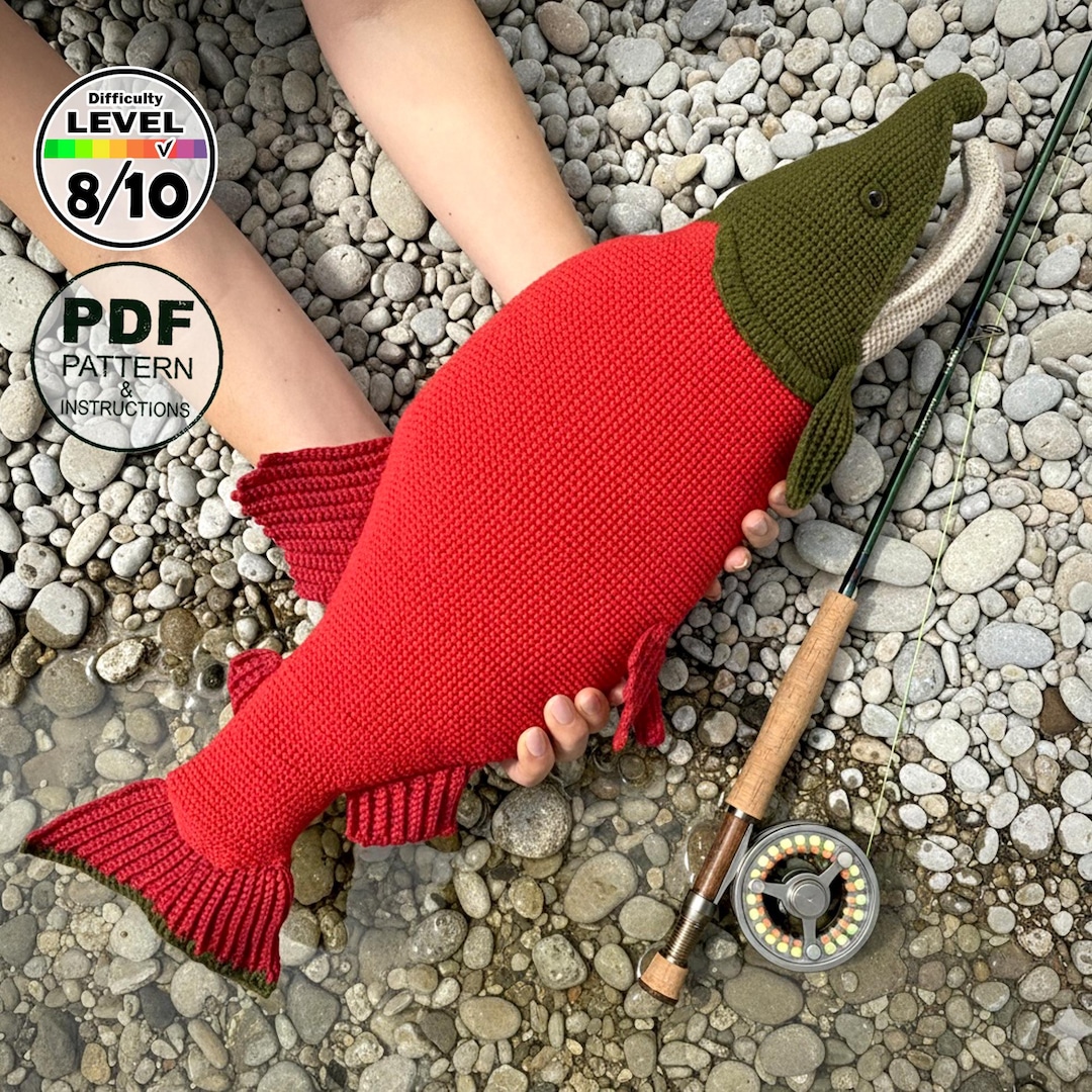 Fish Crochet Pattern PDF. Red Salmon. Sockeye. Size - 23.5 Inches ...