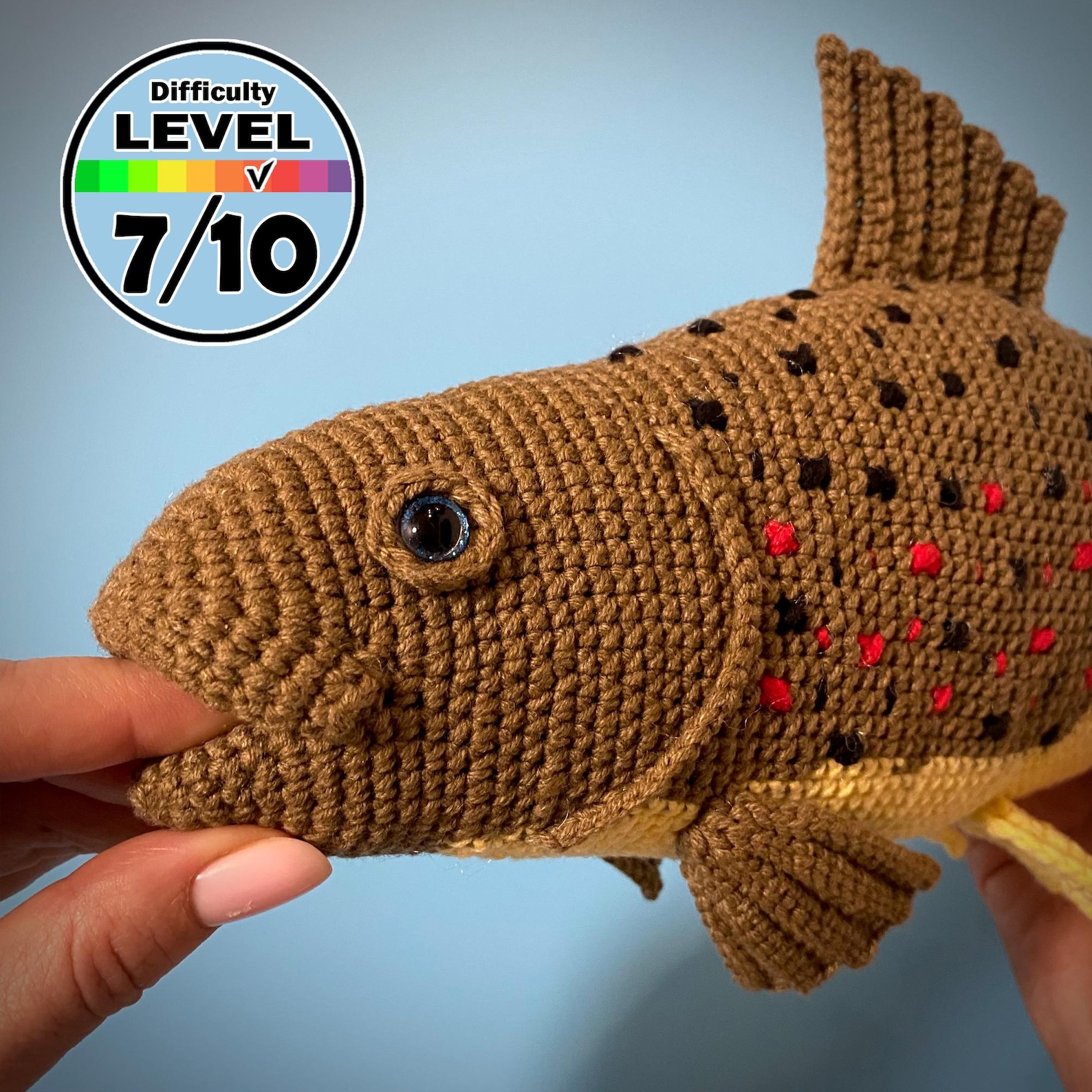 Fish Crochet Pattern PDF. Brown Trout. Realistic Fish Amigurumi ...