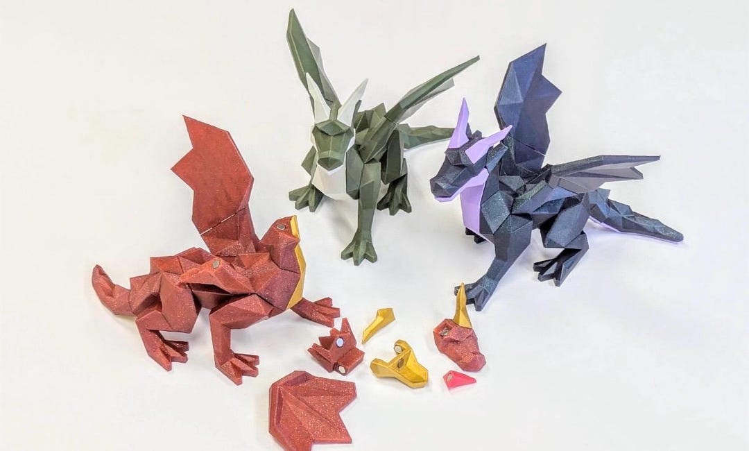 3D Printed Magnetic Dragon Puzzle - Etsy