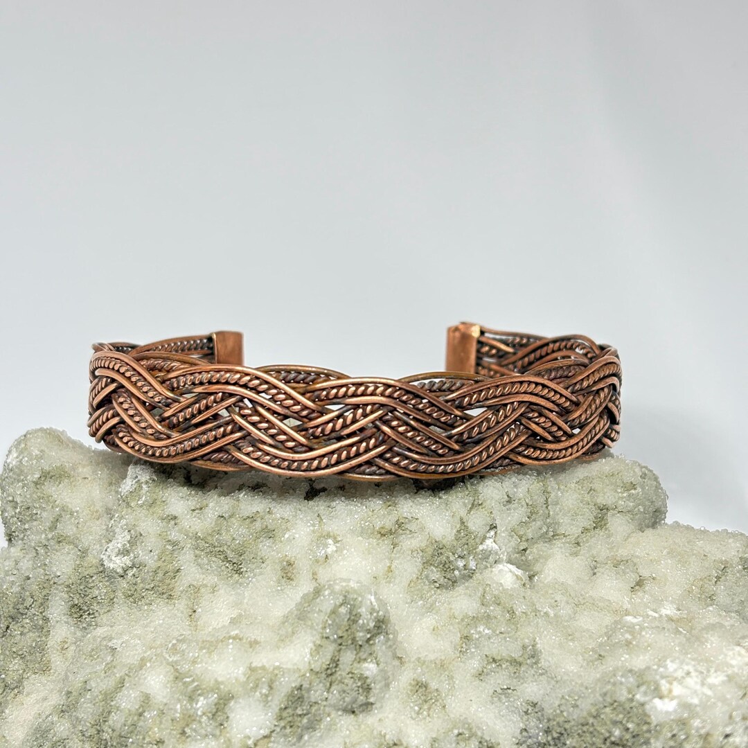 Handmade Solid Pure Copper Bracalet, Twisted Wire Wrap Bangle Jewelry ...