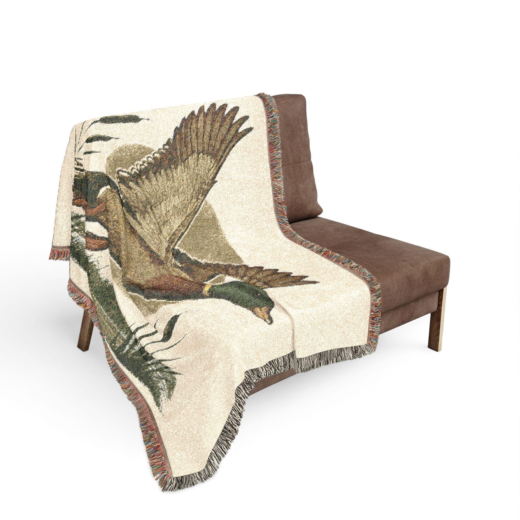 Mallard Duck Woven Blanket | Flying Duck Tapestry Throw, Mallard Duck ...
