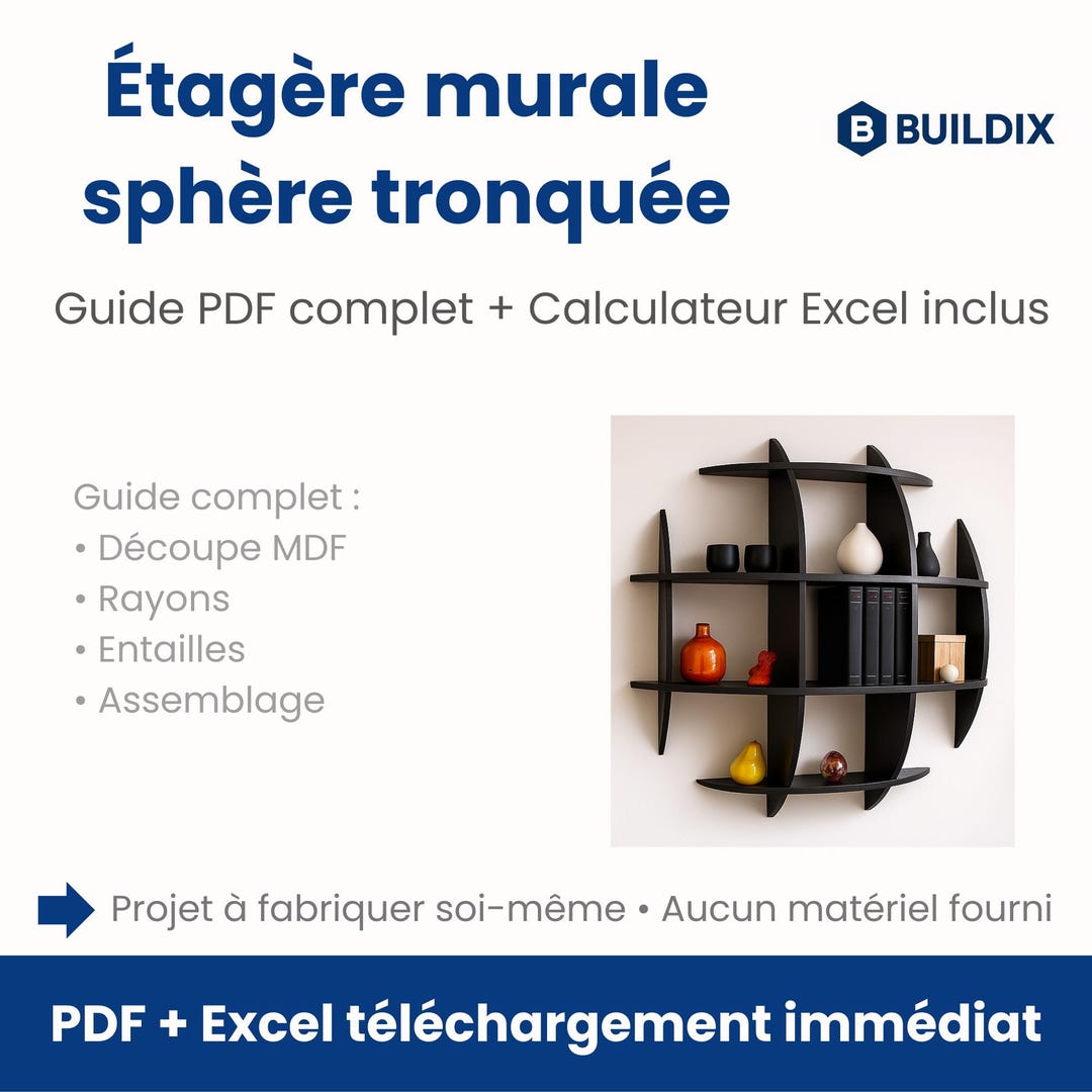 Buildix Product Sheet – Truncated Sphere Wall Shelf – PDF Guide + Excel ...