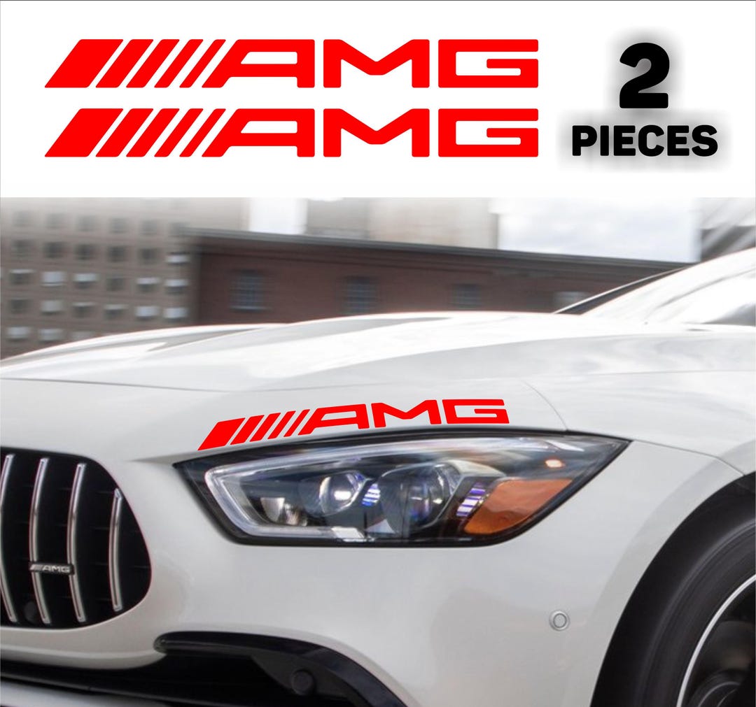 2x AMG Style Racing Stripes – 11-inch Vinyl Bonnet/hood Decals - Etsy