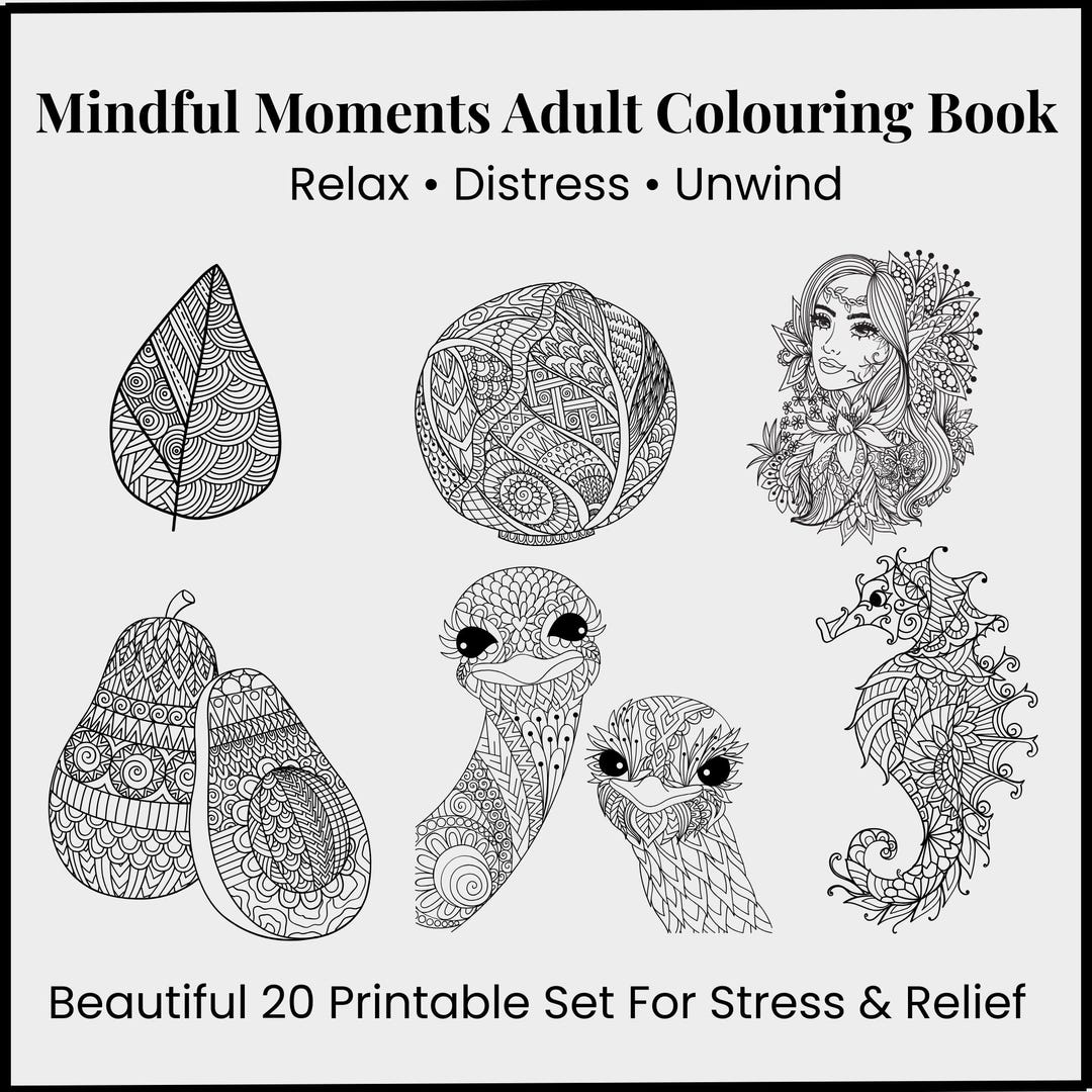 Adult Colouring Book Printable | Stress Relief Colouring Pages ...