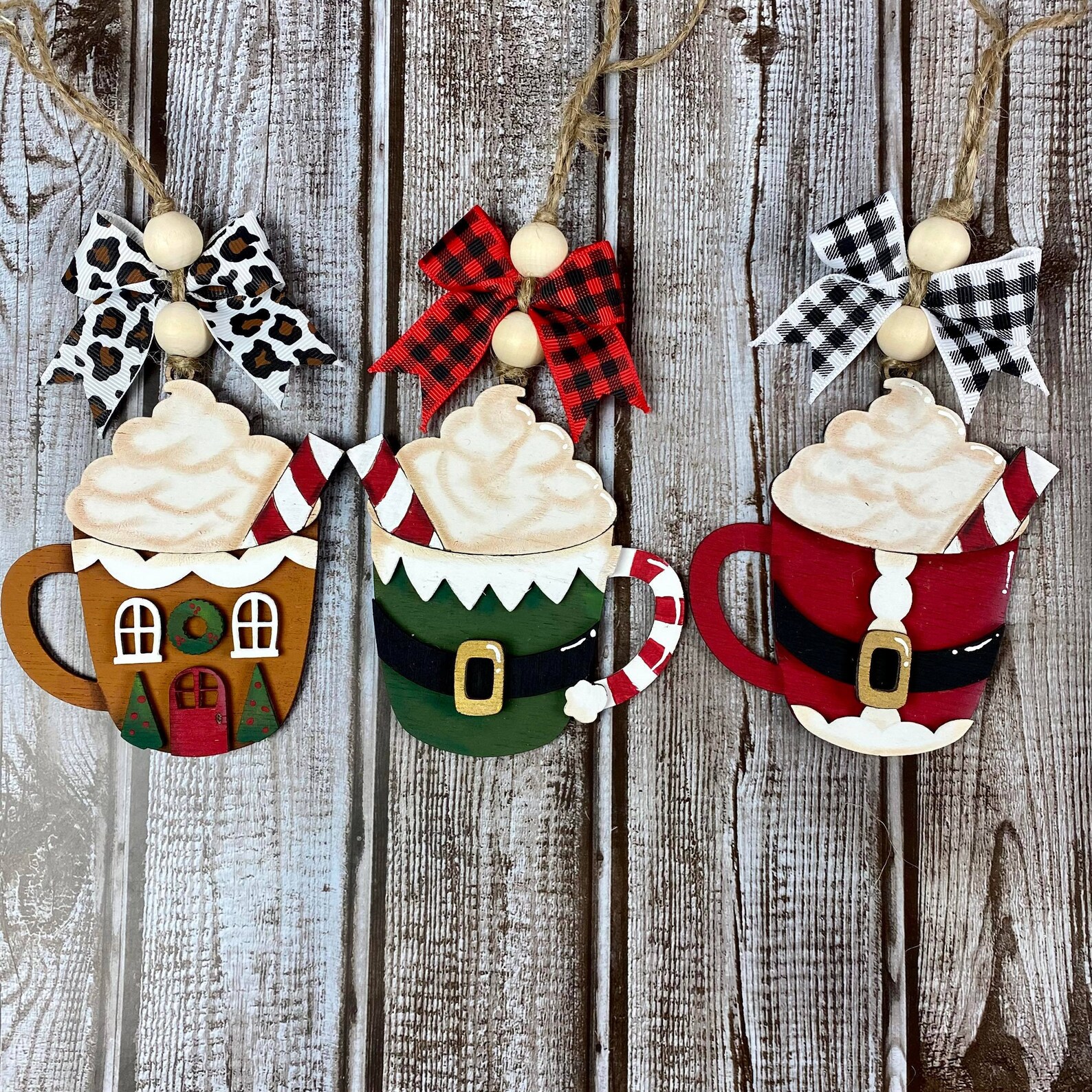 Hot Cocoa Ornament/ginger House Santa Suit Elf Ornament - Etsy