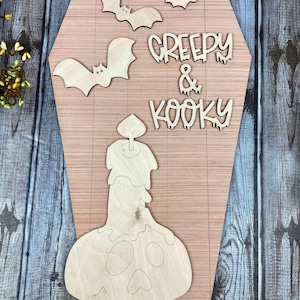 Spooky & Kooky Halloween Door Sign SVG/LASER Cut/digital/halloween Sign ...