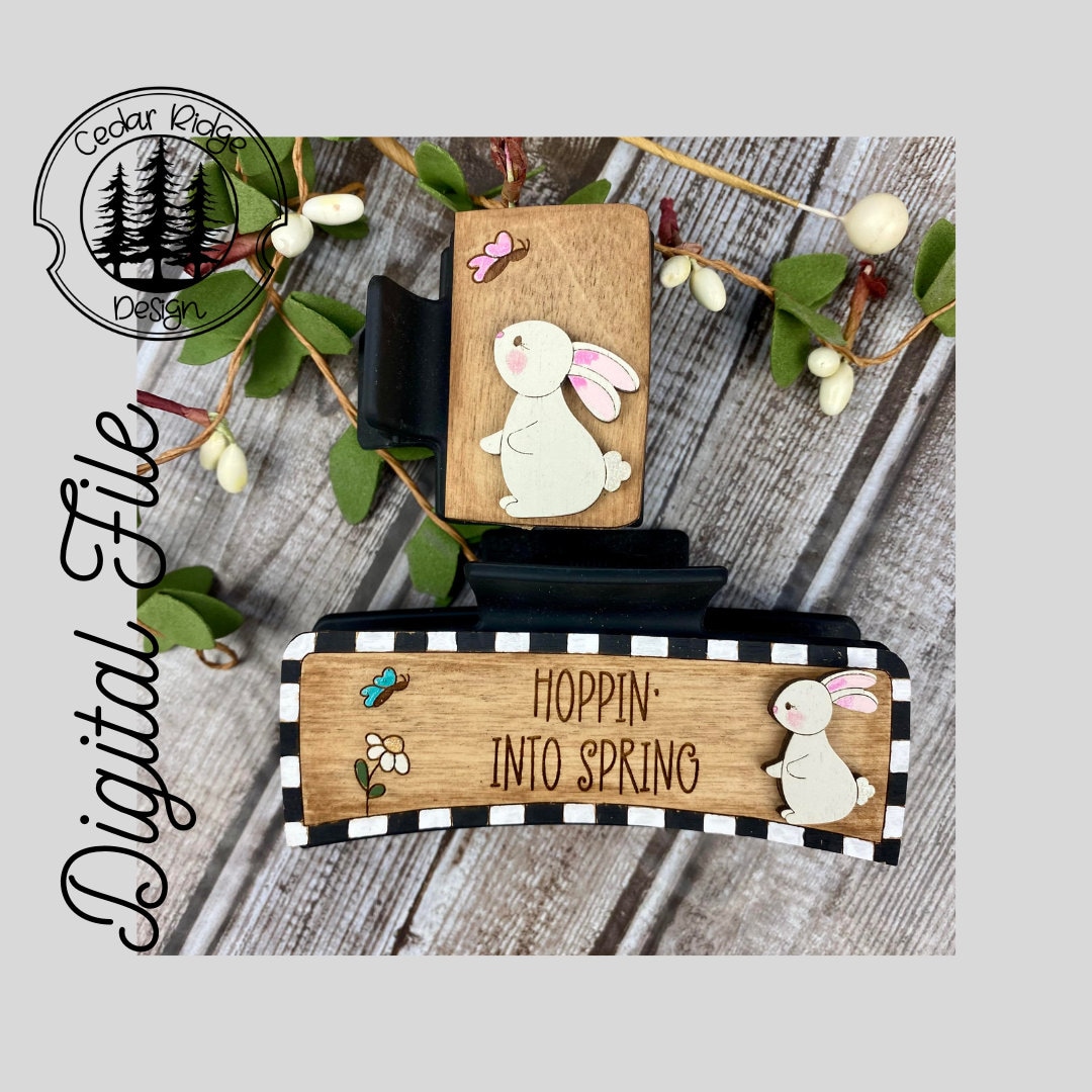 Easter Bunny Ear Claw Clip/svg/laser Cut/ Digital/spring Easter Claw ...