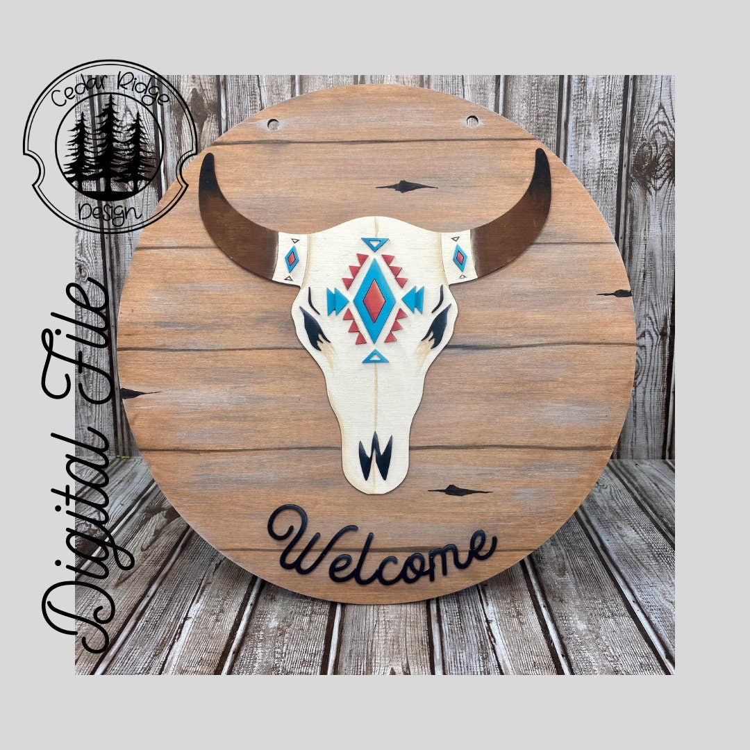 Aztec Bull / Aztec Bull Wall Sign /SVG/ LASER Cut/ Digital/western Wall ...