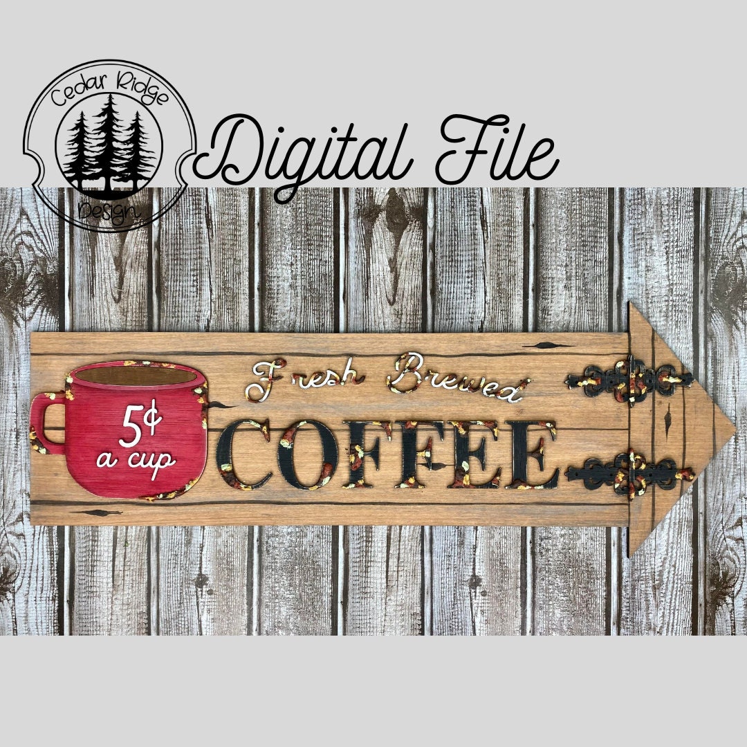 Vintage Coffee Sign Svg/vintage Style Sign/ Vintage Style Wall Decor ...