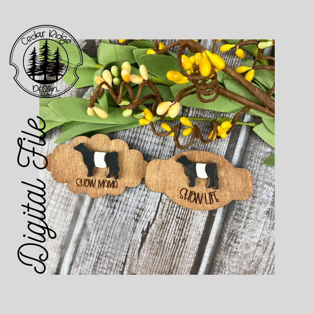 Show Mama Belted Galloway Hair Clip/svg/laser Cut/ Digital/belted ...