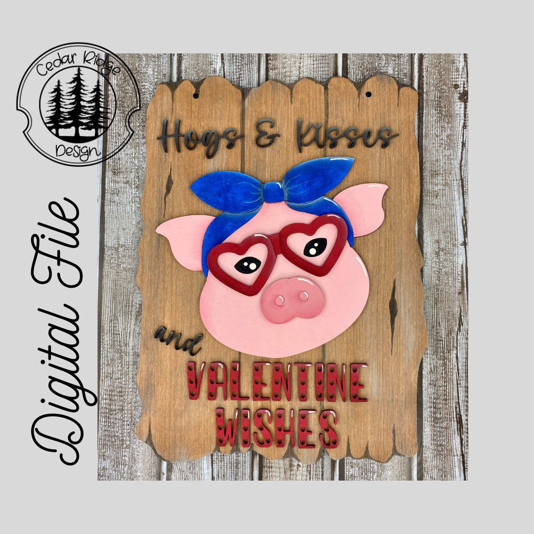 SVG/ LASER Cut/ Digital/hogs and Kisses Farmhouse Sign/porch Sign ...