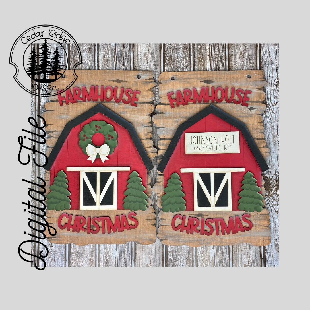 SVG/ LASER Cut/ Digital/farmhouse Barn Sign/christmas Sign/christmas ...