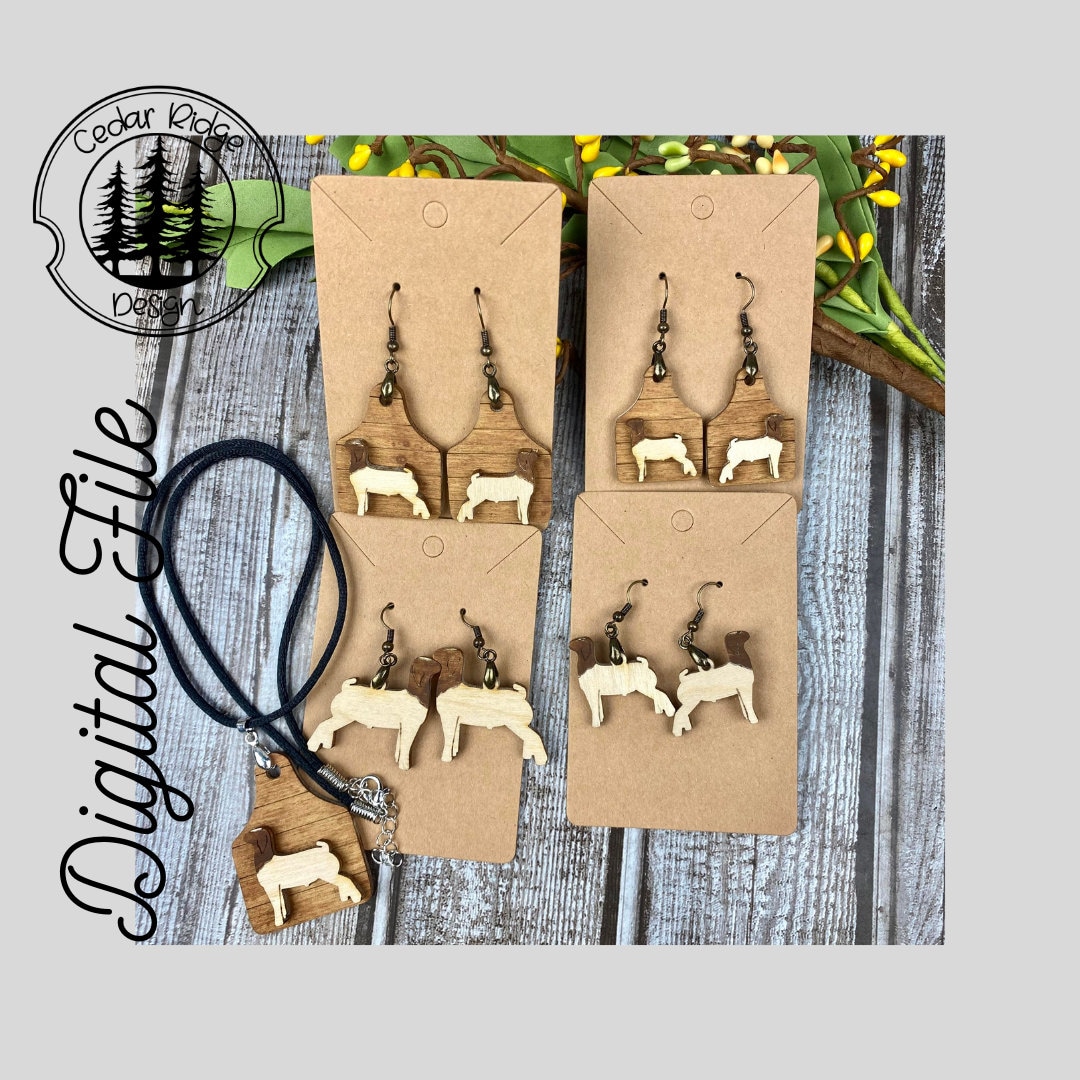 Wether Show Animal Jewelry/show Goat/youth Earrings/svg/laser Cut ...