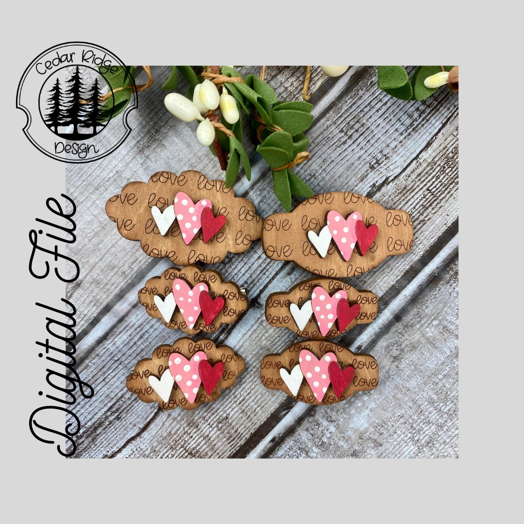 Whimsical Valentine Hair Clip/svg/laser Cut/digital/mommy and Me ...