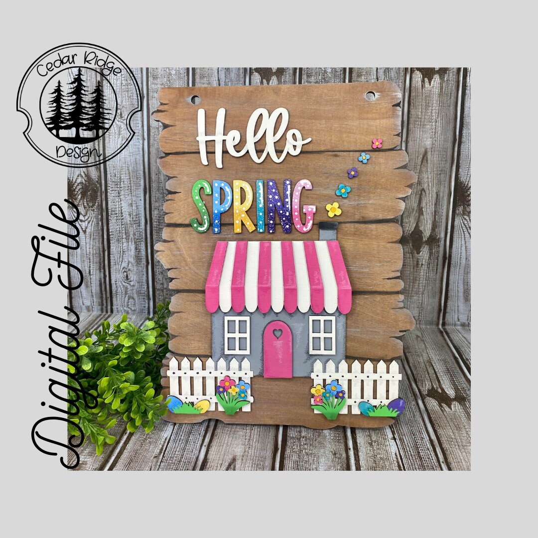 Hello Spring Sign/ SVG/ LASER Cut/ Digital/spring Sign/easter Sign ...