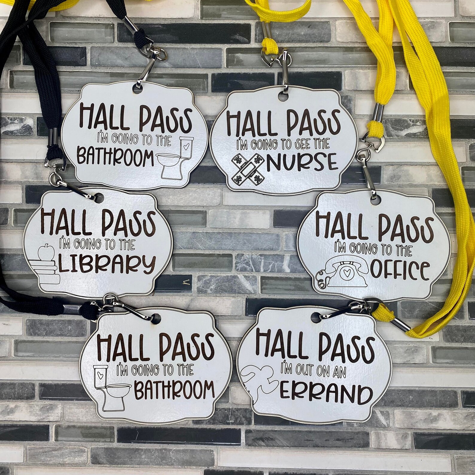 Svg Laser Cut Digitalclassroom Hall Pass School Hall Passteacher Toolsglowforge Tested