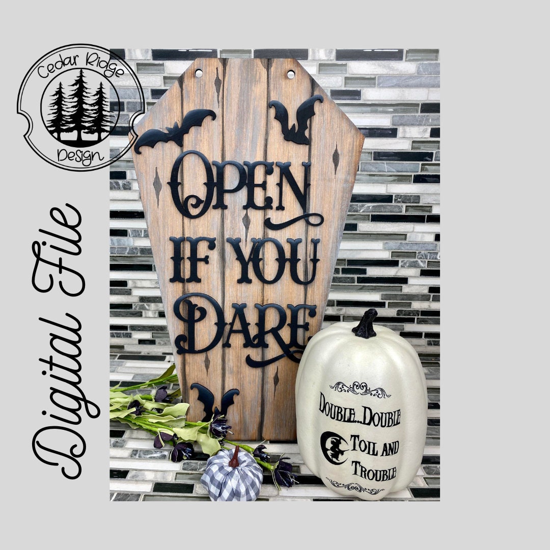 SVG/ LASER Cut/ Digital/coffin Sign Halloween/halloween Sign/halloween ...