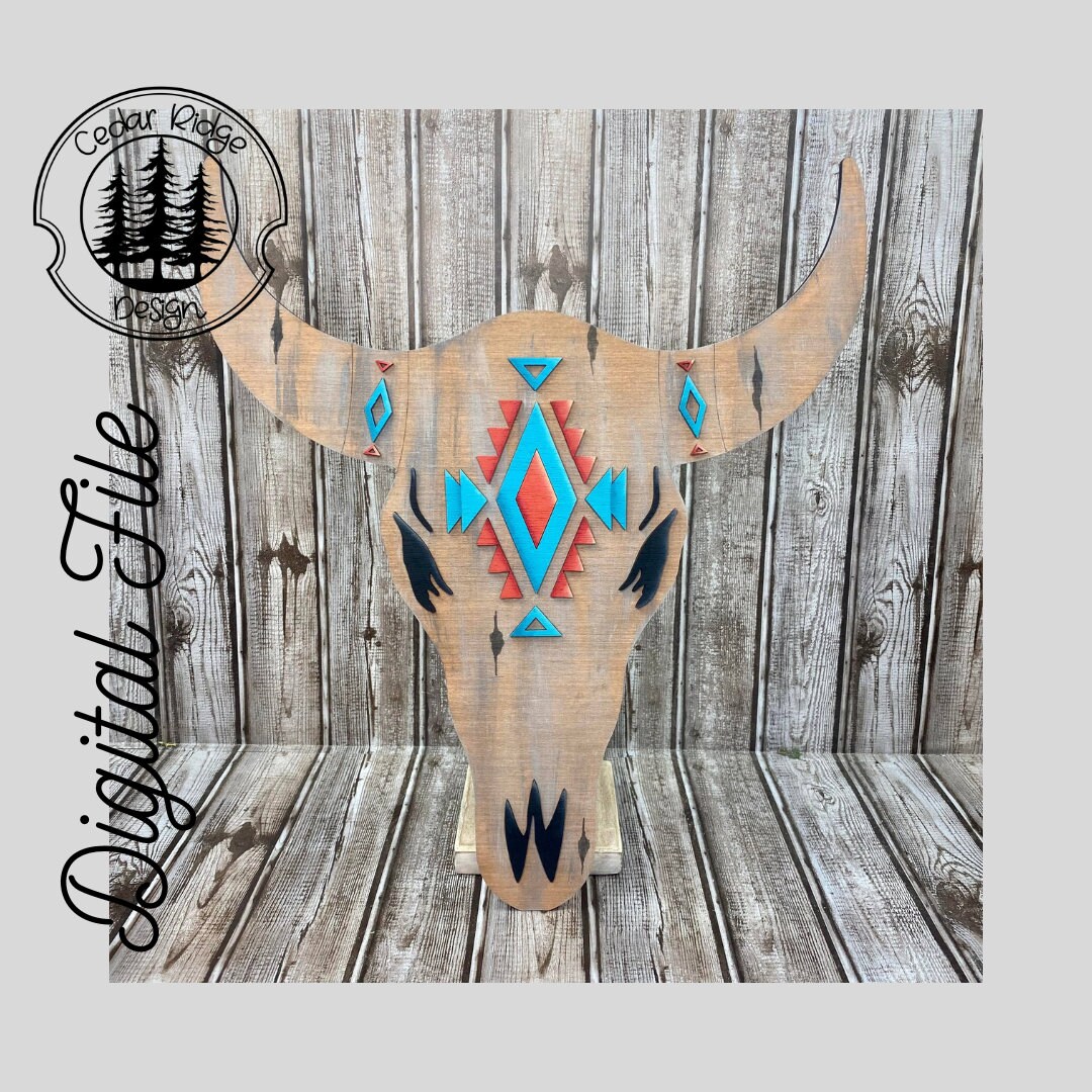 Aztec Bull / Aztec Bull Wall Sign SVG/ LASER Cut/ Digital/western Wall ...