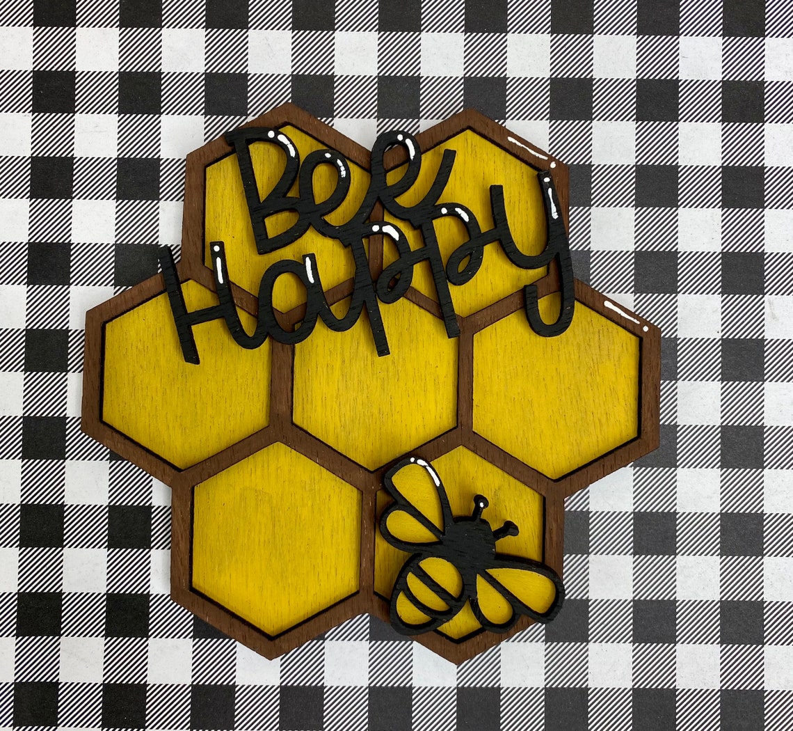 SVG/ LASER cut/ DIGITAL/ Bee Hive/Bee Happy/Honey/Tiered | Etsy