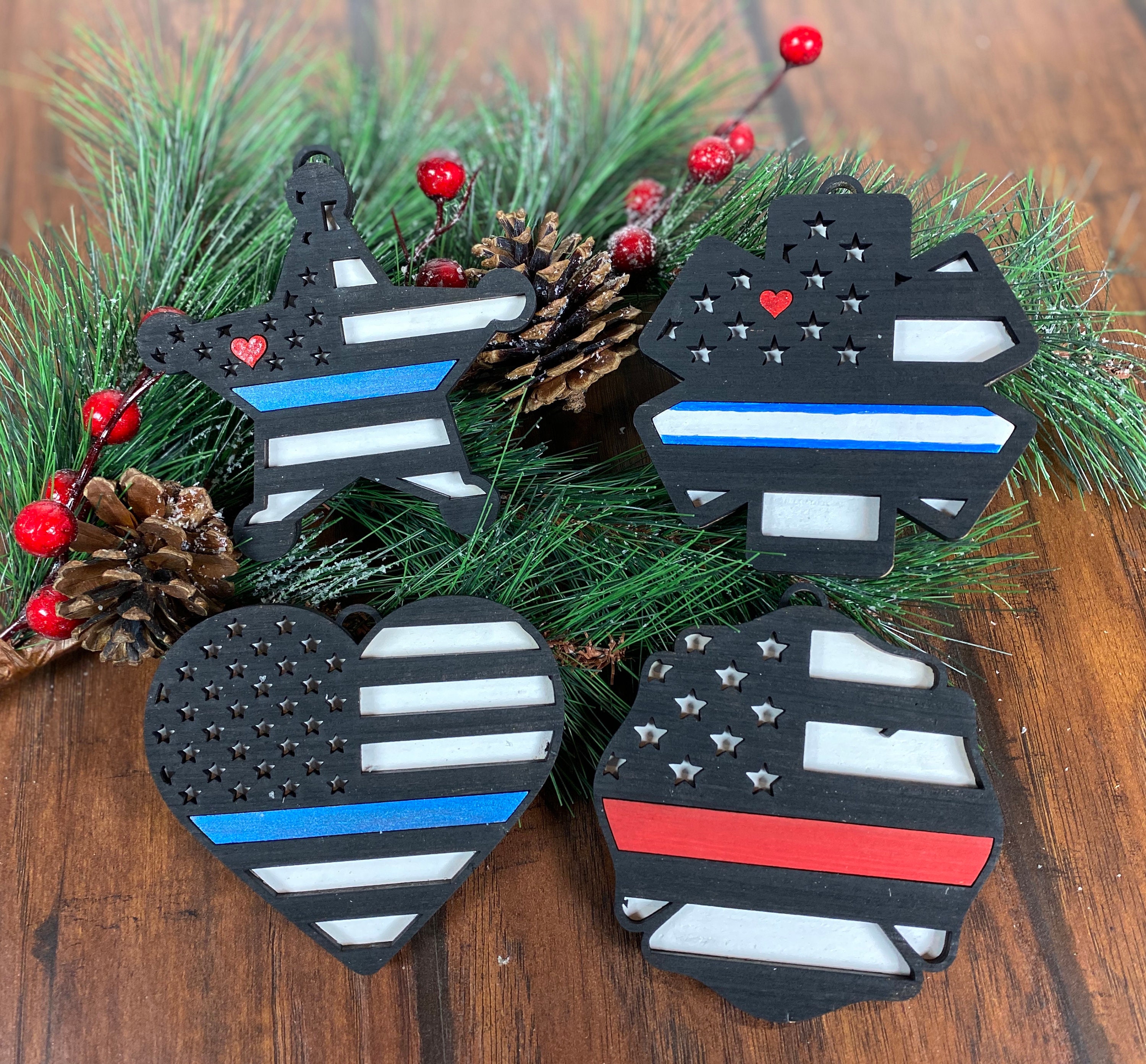 SVG LASER Cut DIGITAL First Responder Ornaments ***updated to Include ...