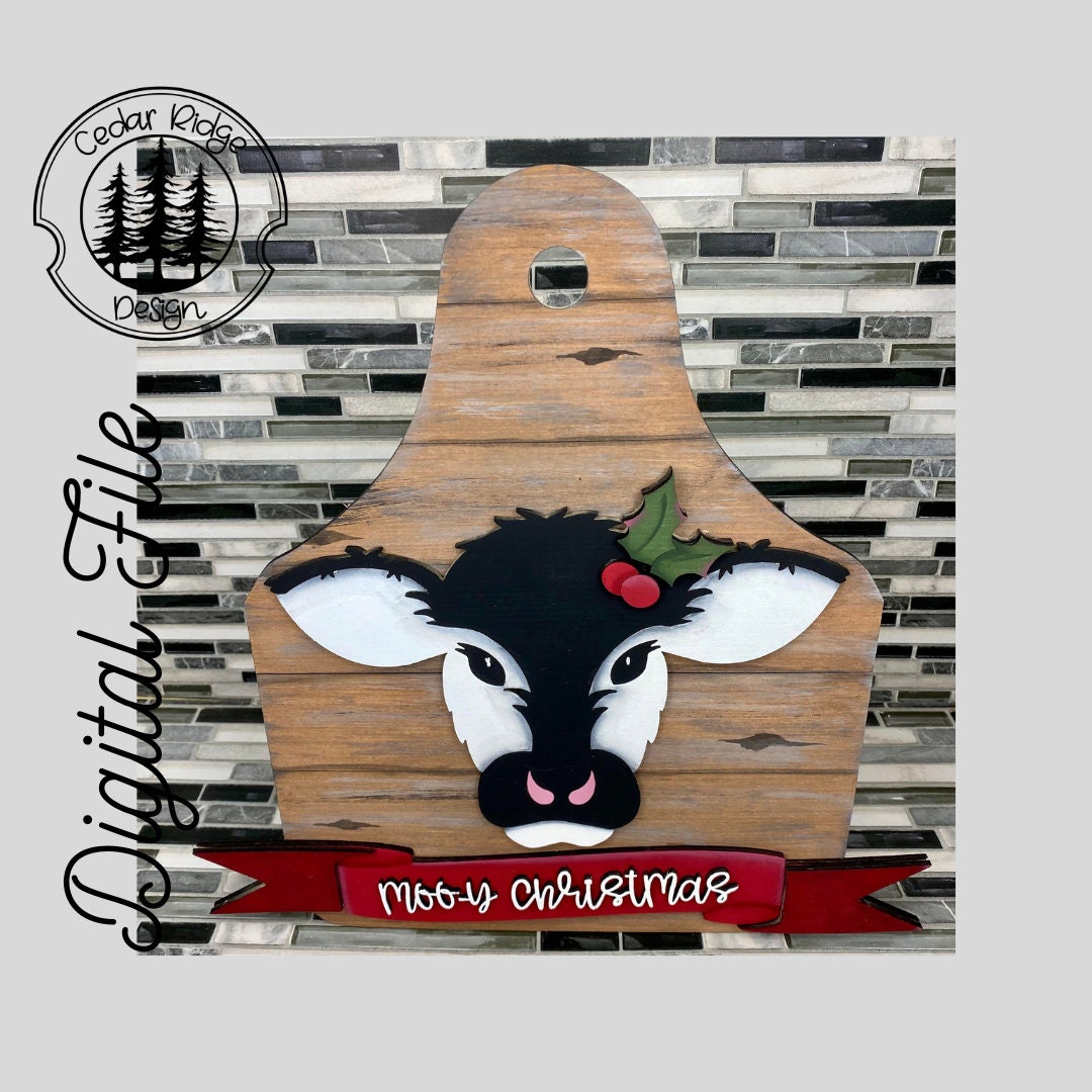 SVG/ LASER Cut/ Digital/moo-y Cow Farmhouse Sign/ear Tag Porch Sign ...