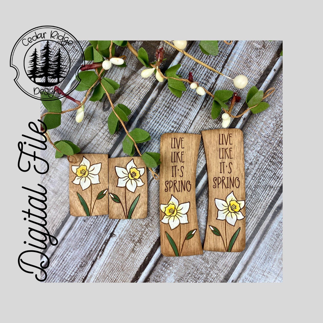 Daffodil Spring Easter Claw Clip/svg/laser Cut/digital/daffodil Flower ...