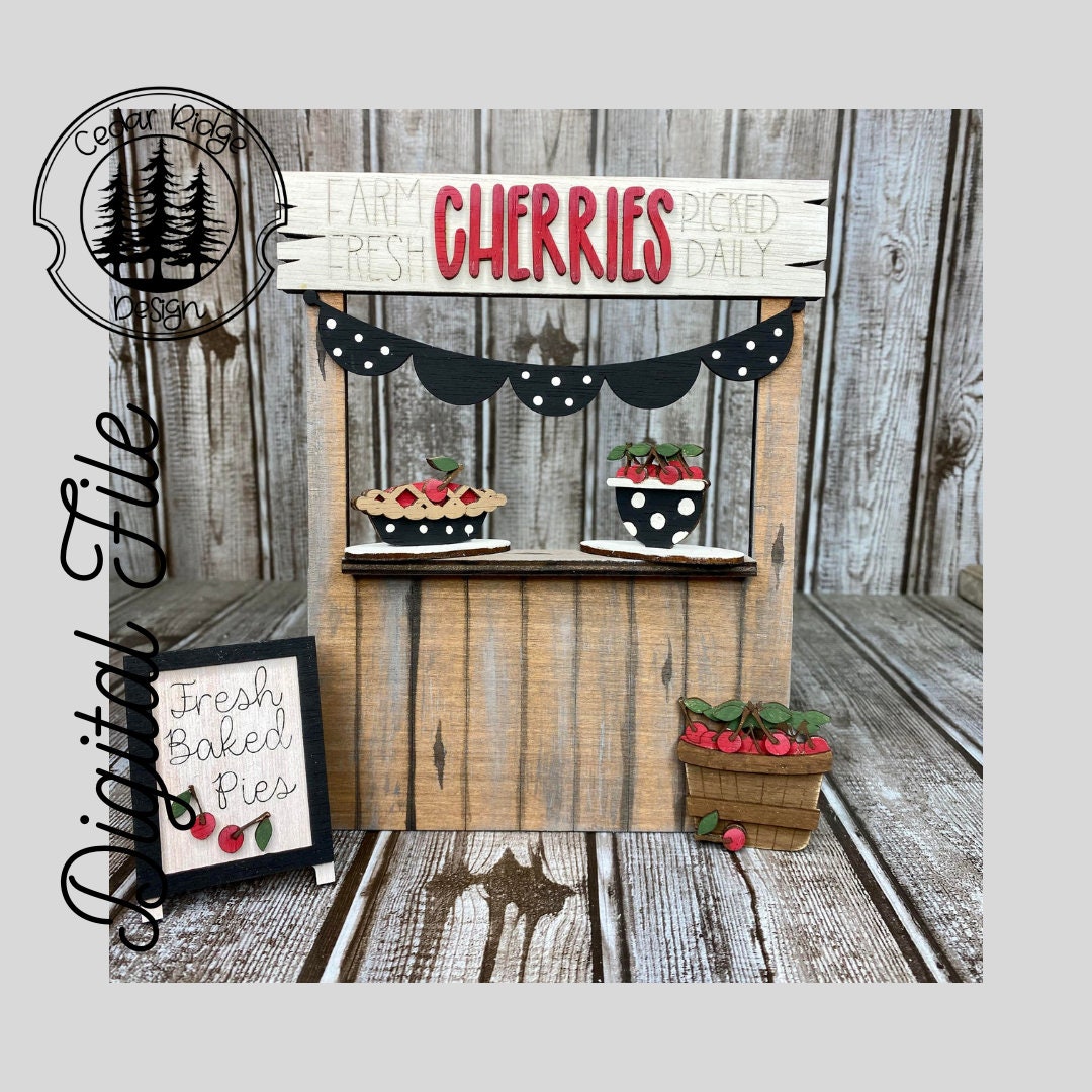 Cherry Market Stand Svg/tiered Tray Decor/shelf Sitter/ LASER Cut ...