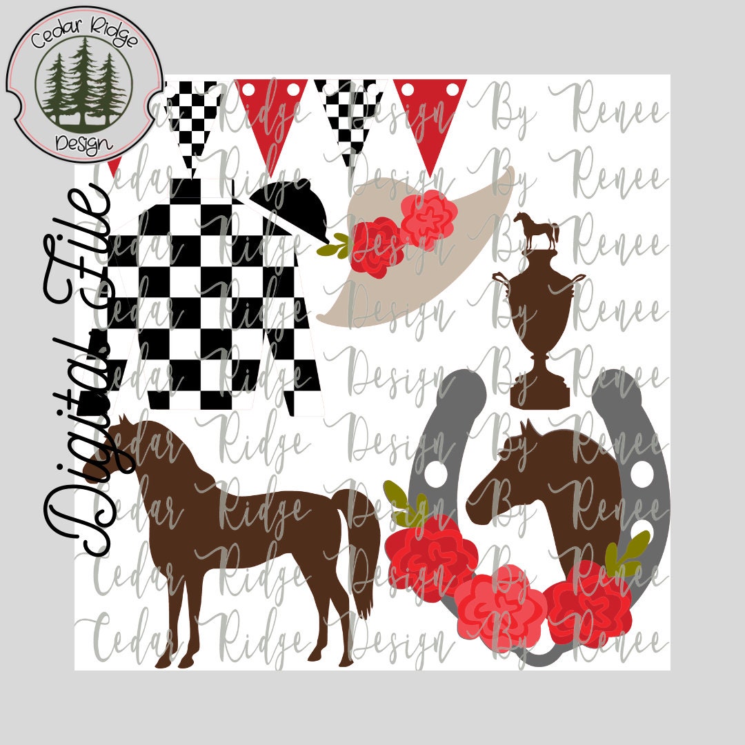 SVG/ LASER Cut/ Digital/derby Day/kentucky/derby/ Horse Racing/tiered ...