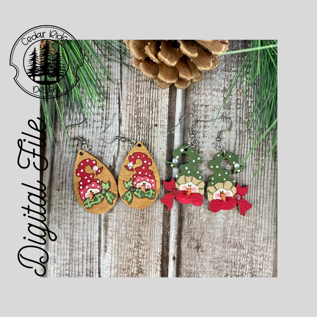Funky Snowman Earrings /SVG/LASER Cut/ Digital/snowman Drop Earrings ...