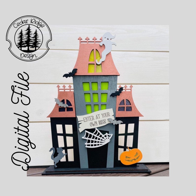 SVG/ LASER Cut/ Digital/haunted House Shelf - Etsy