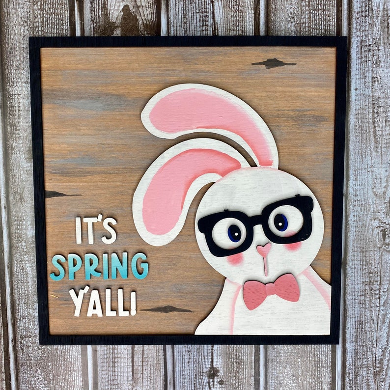 Bunny Spring Sign/svg/ LASER Cut/ Digital/wall Decor/ Easter Sign ...