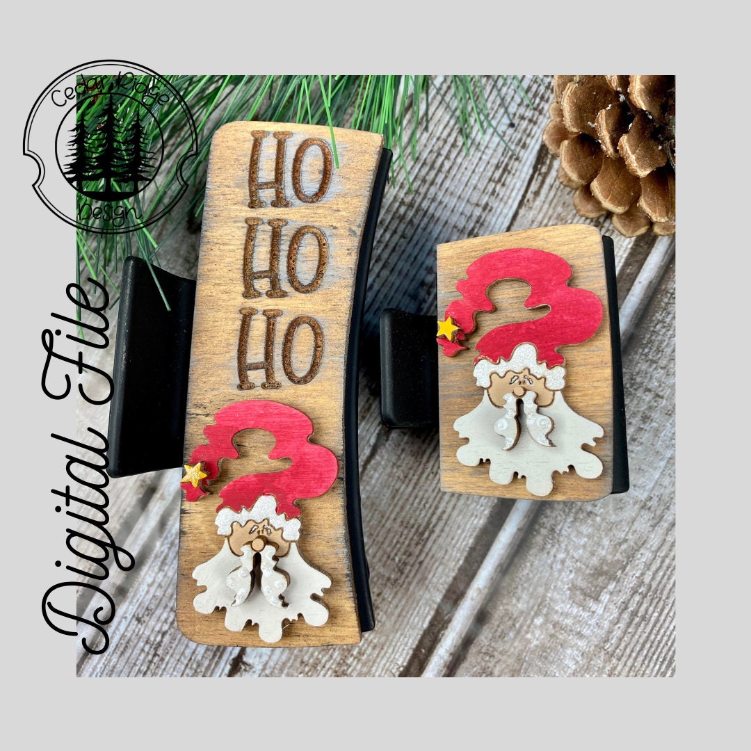 Cute Santa Hair Clip/svg/laser Cut/digital/santa Claw Hair Clip/winter ...