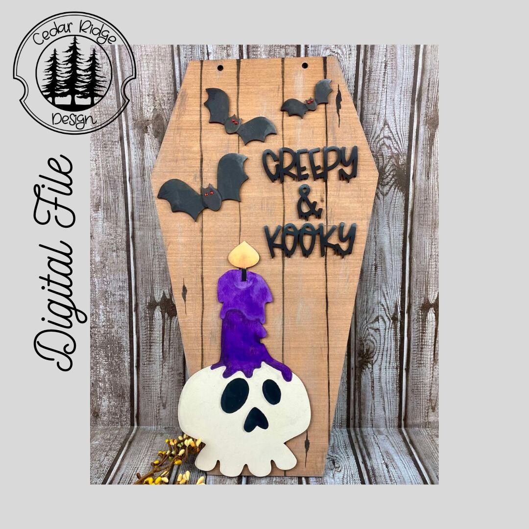 Spooky & Kooky Halloween Door Sign SVG/LASER Cut/digital/halloween Sign ...