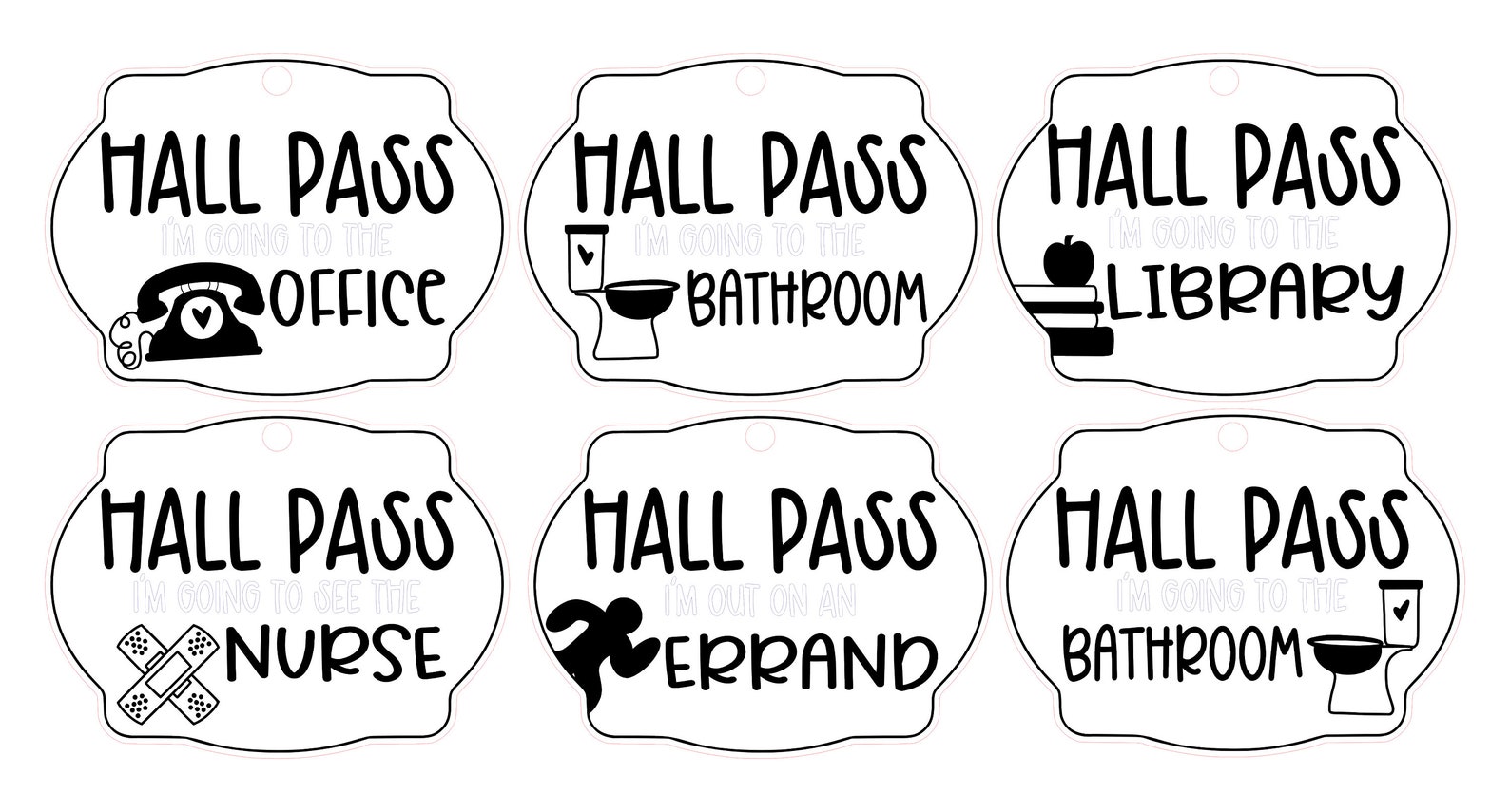 SVG/ LASER Cut/ Digital/classroom Hall Pass /school Hall Pass/teacher ...