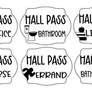 SVG/ LASER Cut/ Digital/classroom Hall Pass /school Hall Pass/teacher ...