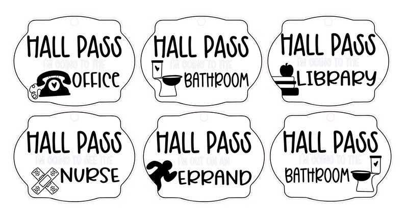 SVG/ LASER Cut/ Digital/classroom Hall Pass /school Hall - Etsy