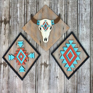 Aztec Bull / Aztec Bull Sign Trio/svg/ LASER Cut/ Digital/western Wall ...