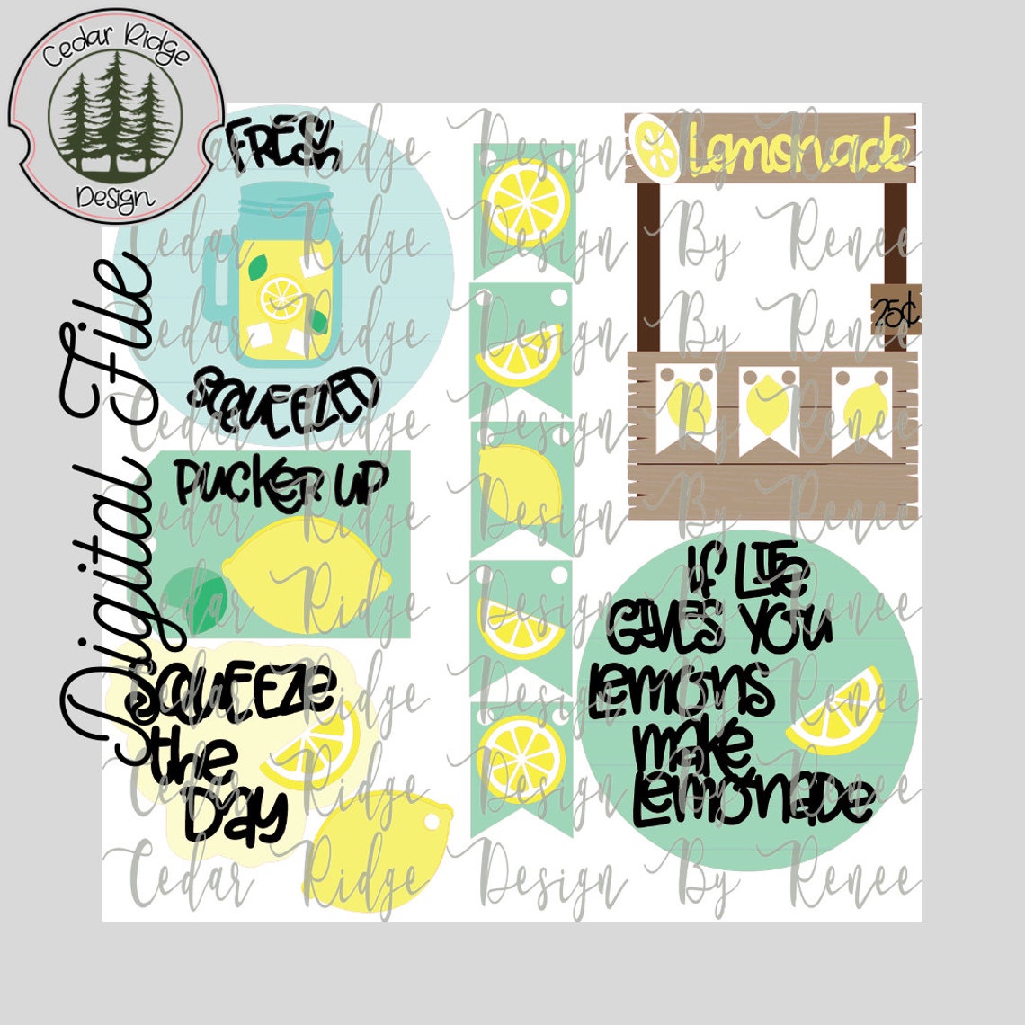 SVG/ LASER Cut/ Digital/lemon/lemonade/lemonade Stand/tiered Tray ...