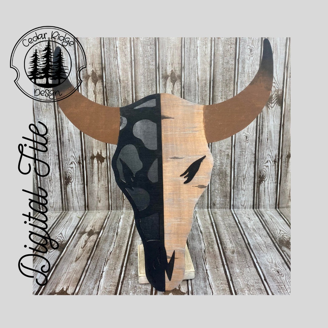 Cow Print Bull Sign/cow Print Bull Wall Sign SVG/ LASER Cut/ Digital ...
