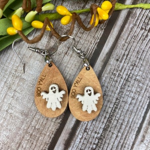 Halloween Earring Boo Y'all/svg/laser Cut/ Digital/ghost Earrings/drop ...