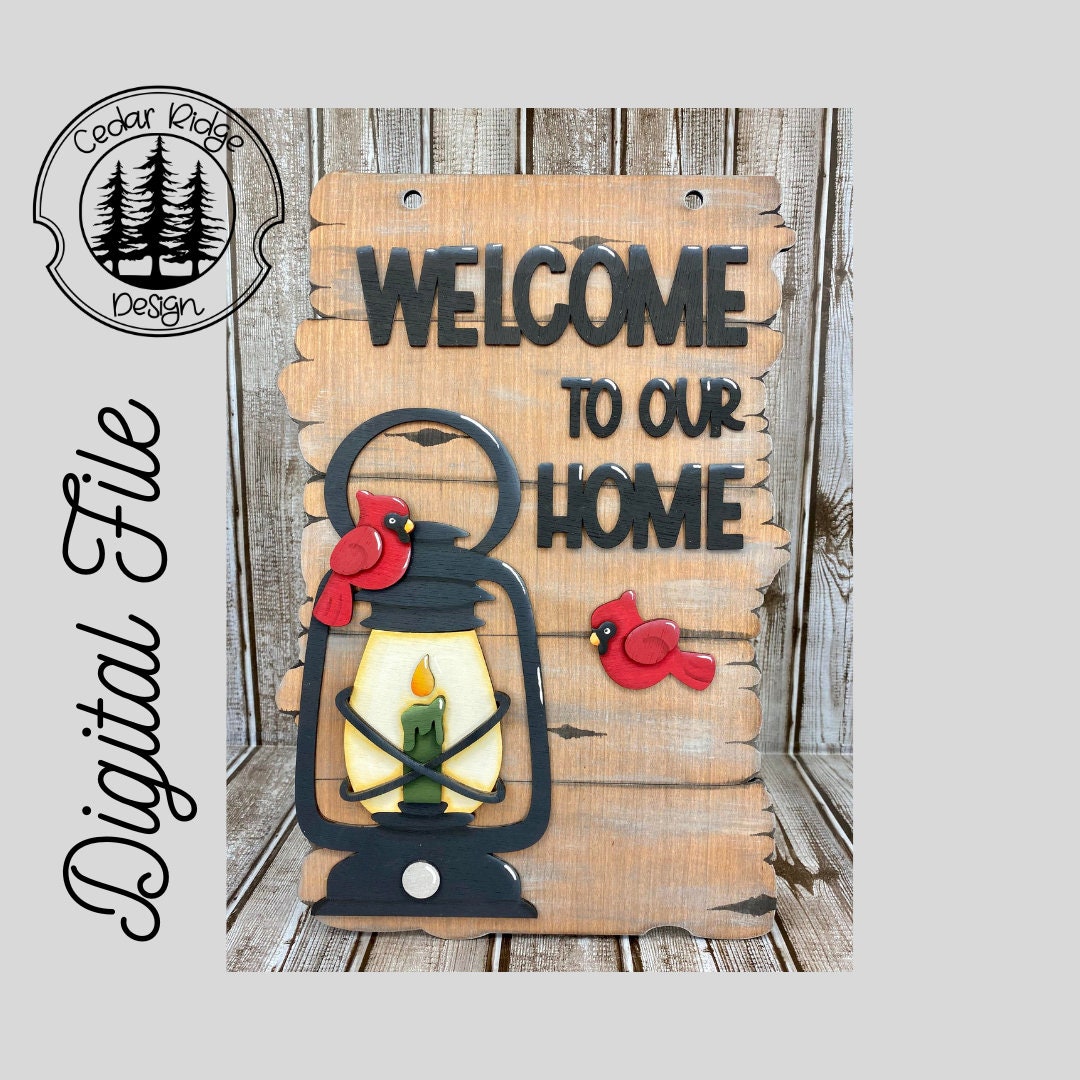 SVG/ LASER Cut/ Digital/lantern Welcome Sign/christmas Sign/christmas ...