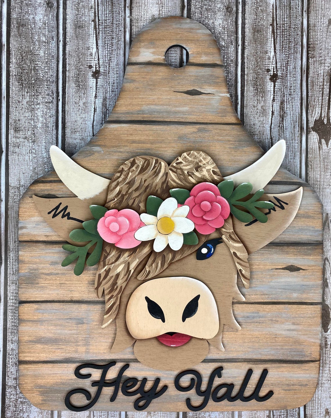 Highland Cow Ear Tag Door Sign/svg/ LASER Cut/ Digital/door Decor ...