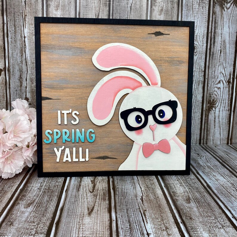 Bunny Spring Sign/svg/ LASER Cut/ Digital/wall Decor/ Easter Sign ...