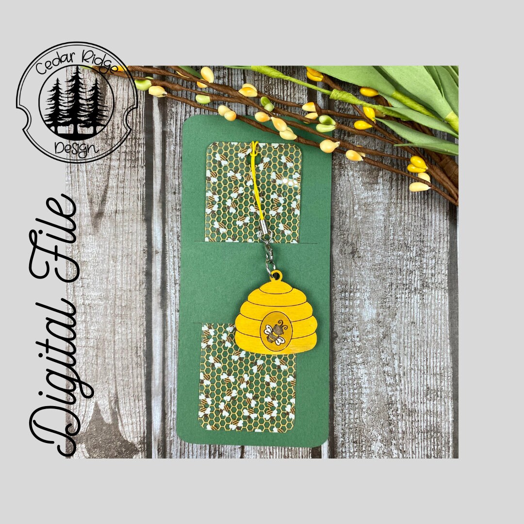 Bee Skep Ear Tag Bookmark Keychain Set/svg/laser Cut/ Digital/bookmark ...
