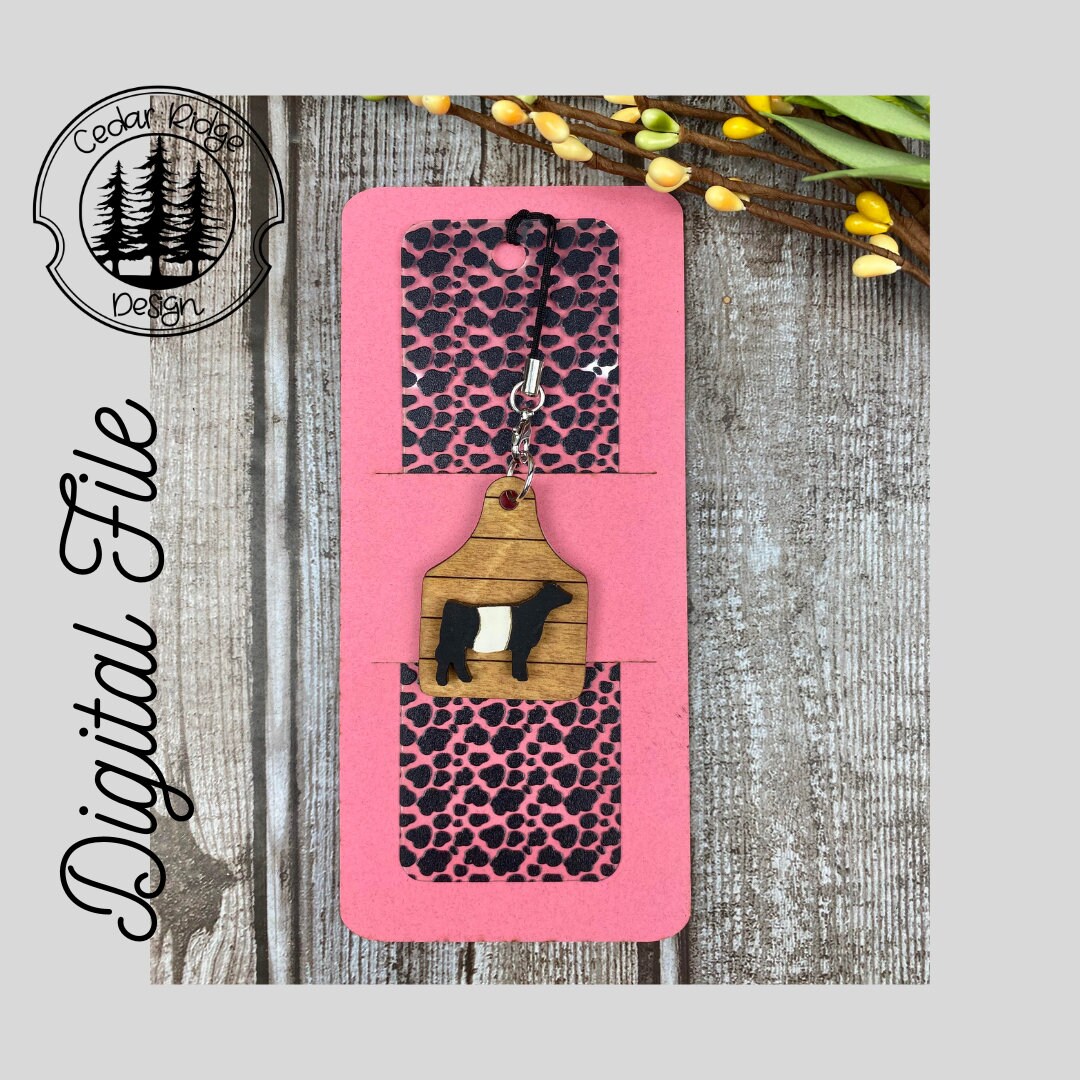 Belted Galloway Bookmark Charm Keychain Set/svg/laser Cut/ Digital ...