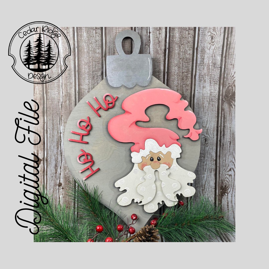 Santa Ornament Sign SVG/ LASER Cut/ Digital/christmas Welcome Sign ...