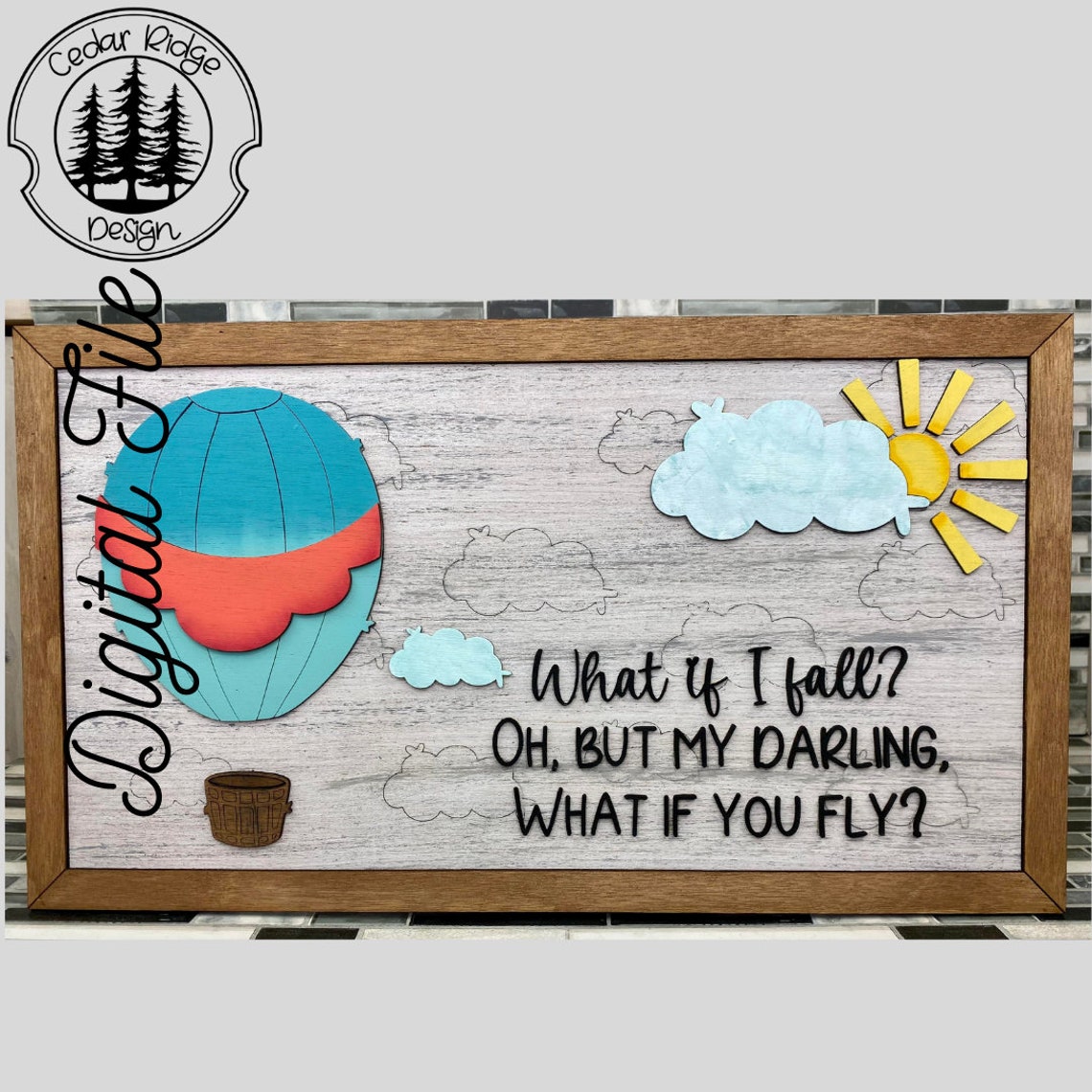 SVG/ LASER Cut/ Digital/what If I Fall Sign/ Hot Air Balloon | Etsy