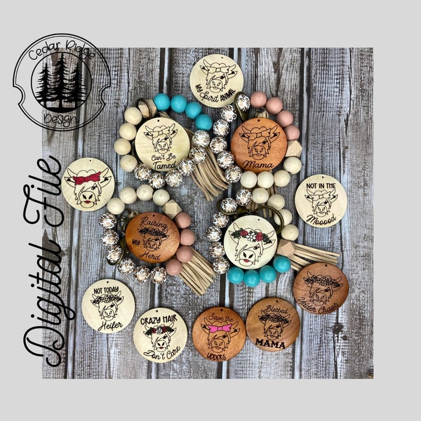 Highland Cow Keychain Svg - Etsy