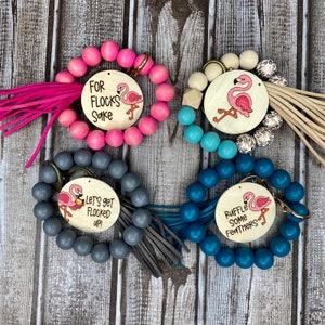 Sassy Flamingo Wristlet Keychain Disc Designs/svg/ LASER Engraved ...